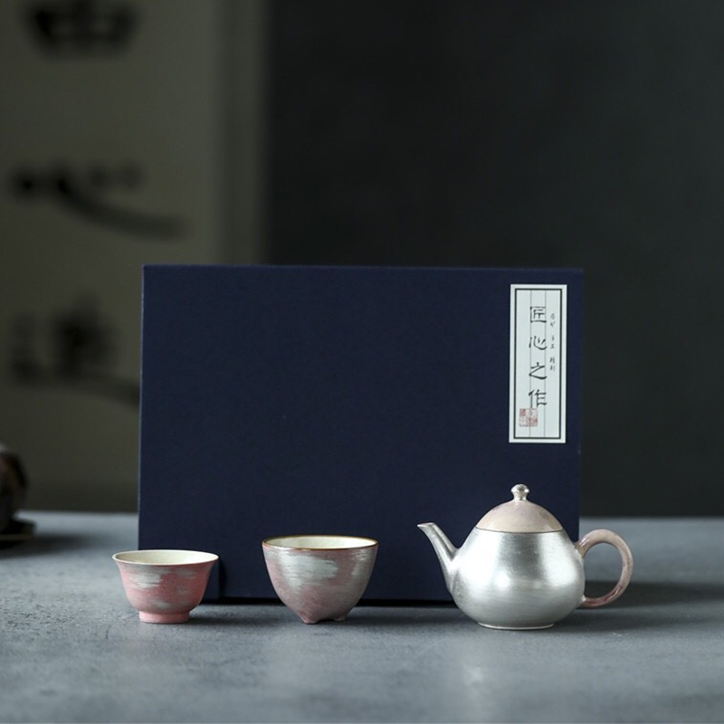 Handmade Silver Plated Chinese Porcelain Tea Set for Beginners - KSCQ3– issens